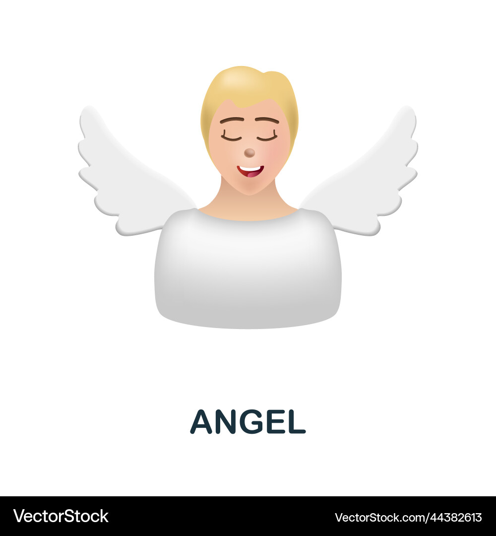 Angel icon 3d from christmas collection creative Vector Image