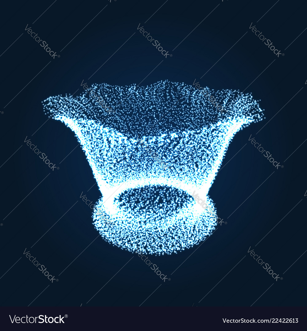 Array with dynamic particles 3d technology style Vector Image