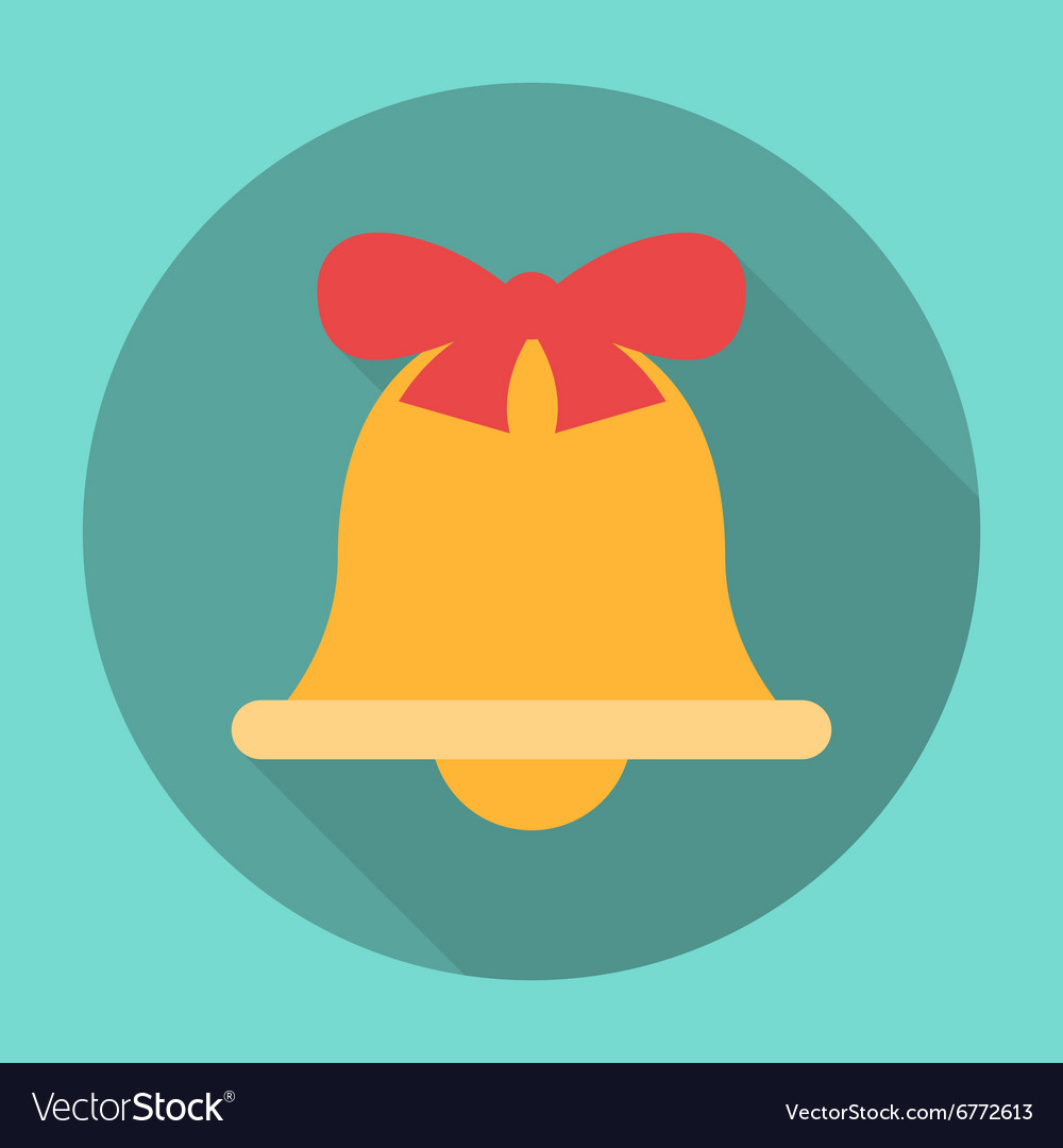 Bell icon flat Royalty Free Vector Image - VectorStock