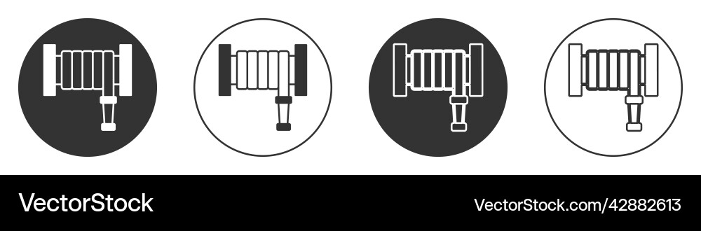 Black fire hose reel icon isolated on white Vector Image