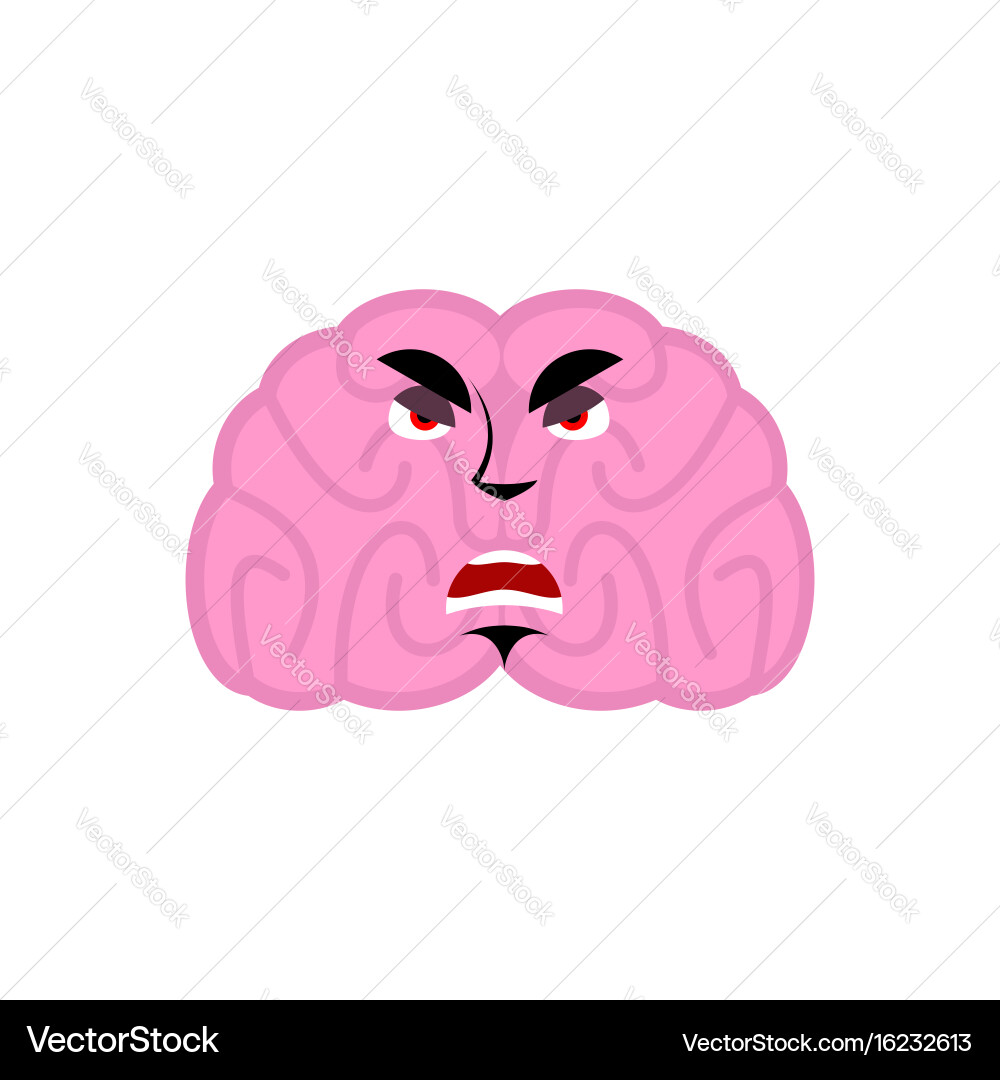Brain angry emotion human brains emoji evil Vector Image