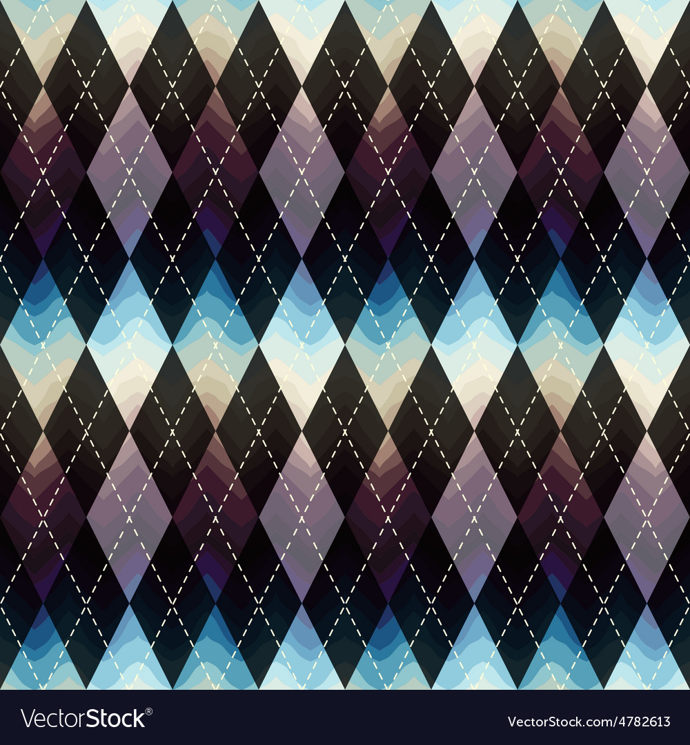 Classic argyle pattern with wavy shadow Royalty Free Vector