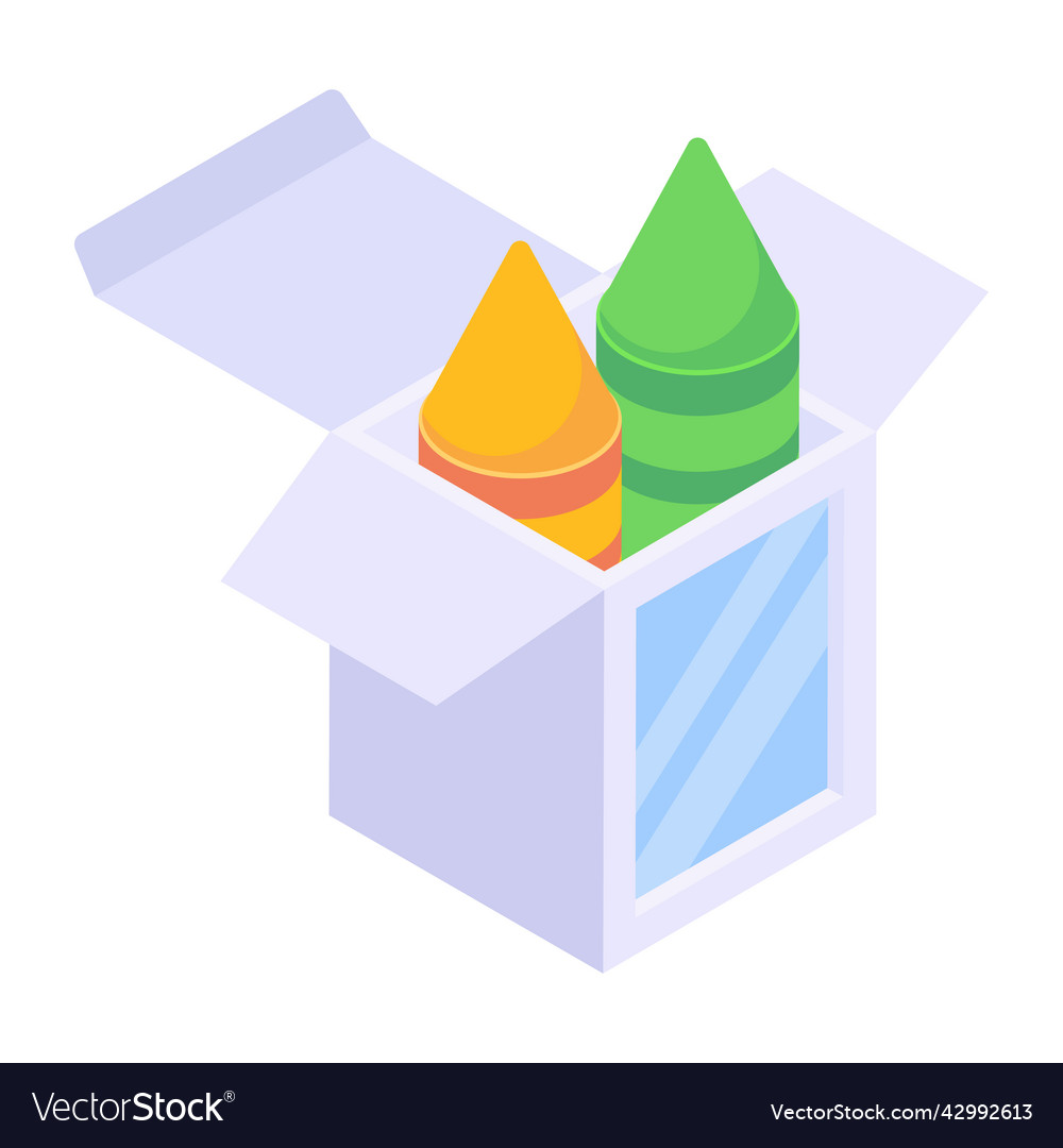 Crayons box Royalty Free Vector Image - VectorStock