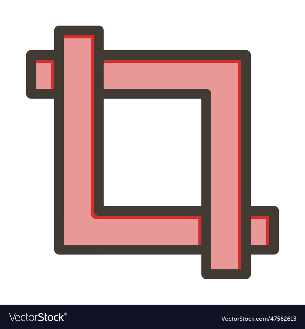 Crop thick line filled colors for personal Vector Image