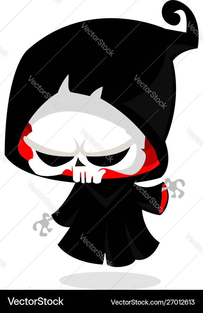 Cute cartoon grim reaper halloween Royalty Free Vector Image