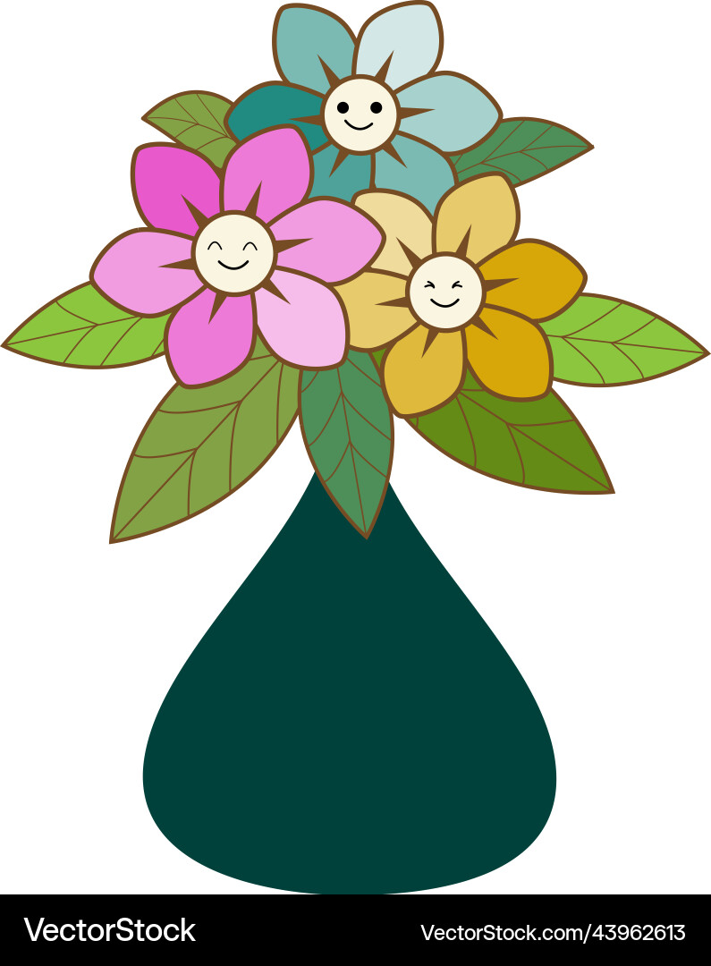 Cute flower that expresses bright feelings Vector Image