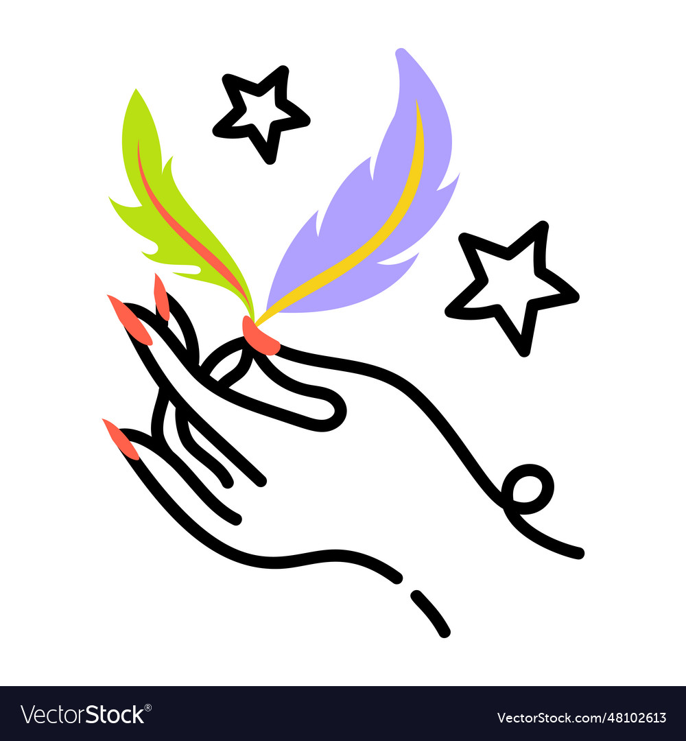 Feather magic Royalty Free Vector Image - VectorStock
