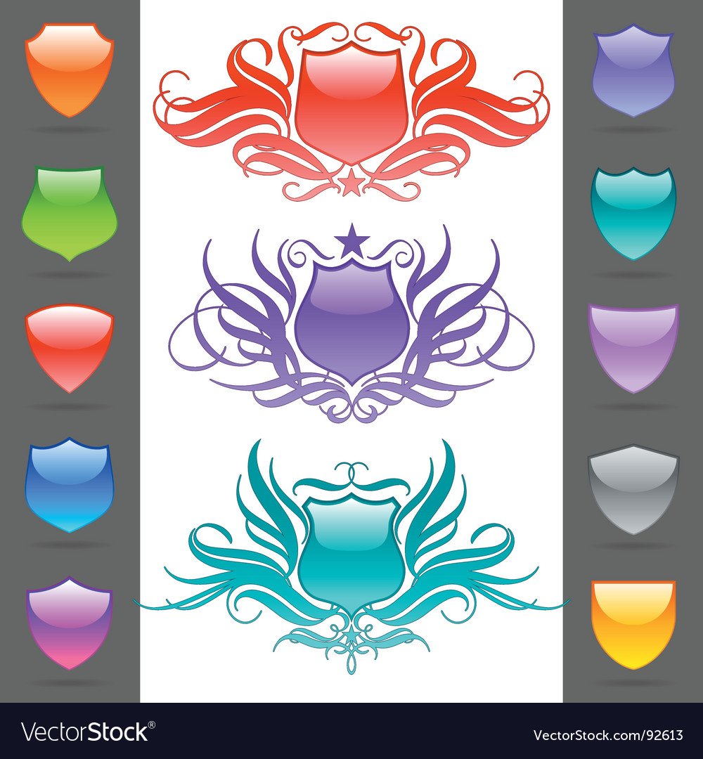 Heraldic shields Royalty Free Vector Image - VectorStock