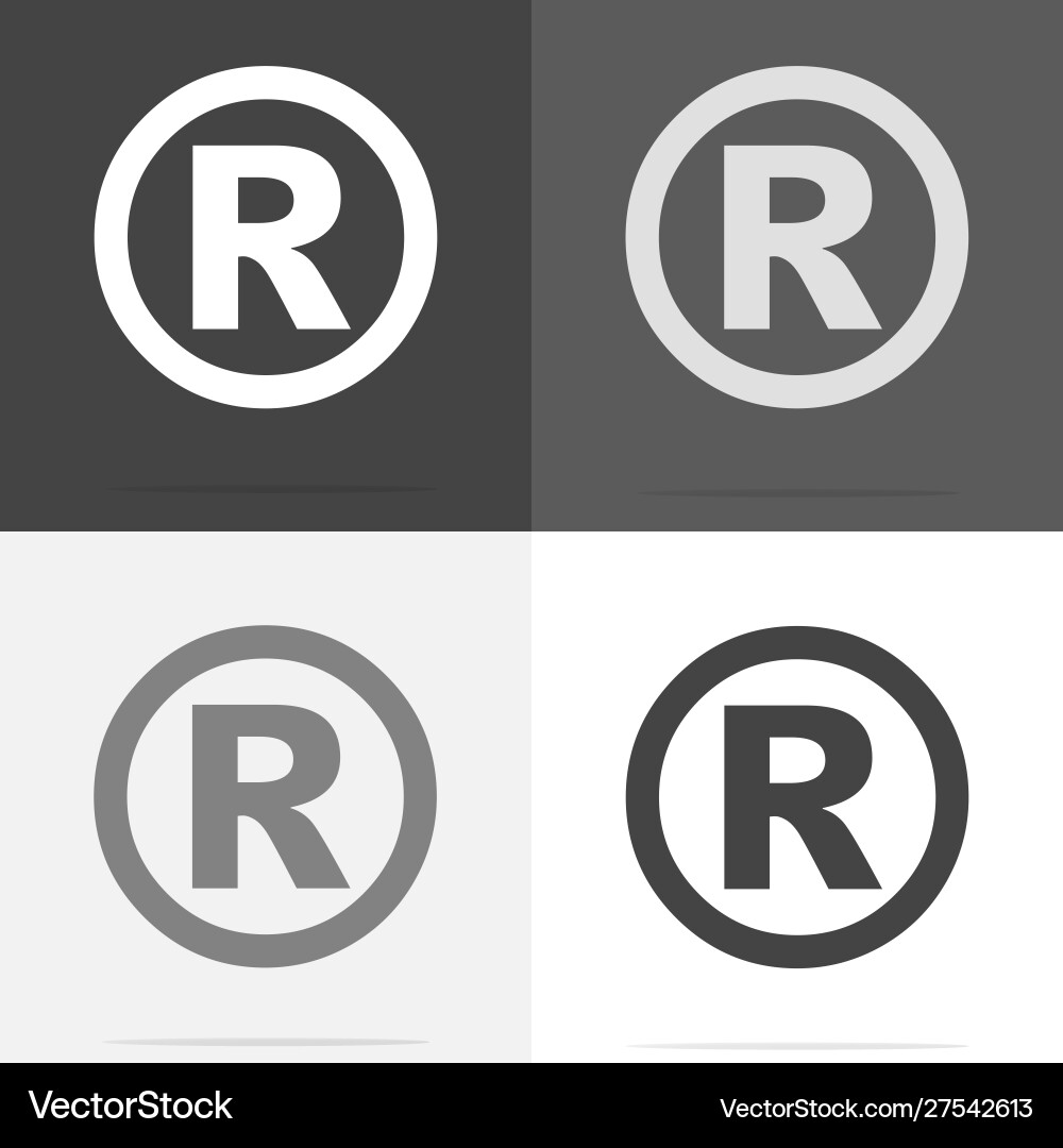 Icon registered sign set registered sign Vector Image