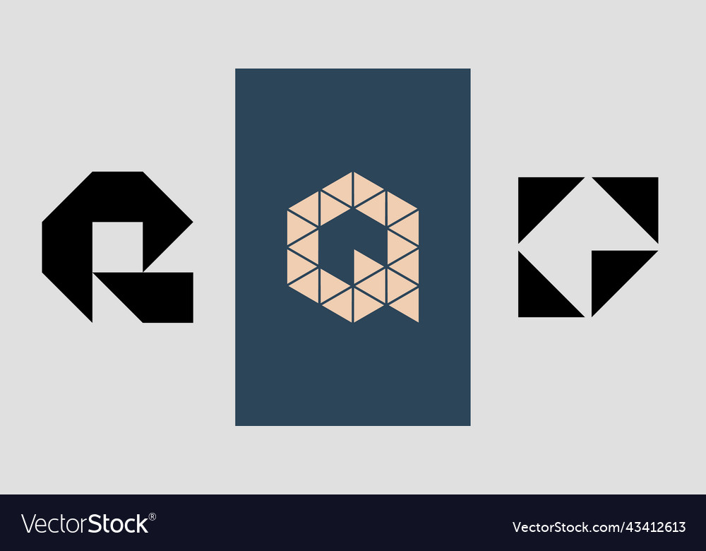 Initial square monogram q logo designs bundle Vector Image