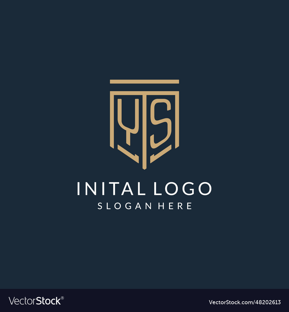 Initial ys shield logo monoline style modern Vector Image Initial ys shield logo monoline style modern Vector Image