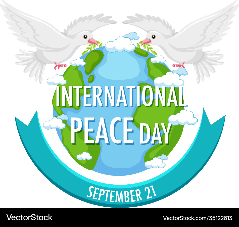 Internationl peace day logo or banner with white Vector Image