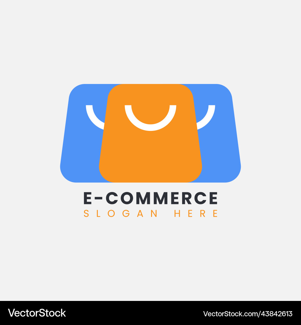 Modern ecommerce online shop store logo design Vector Image