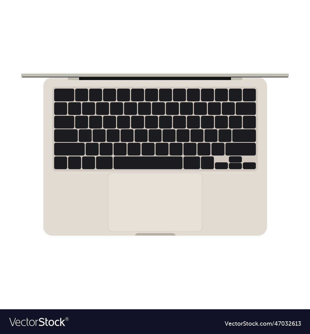 Modern laptop top view isolated Royalty Free Vector Image