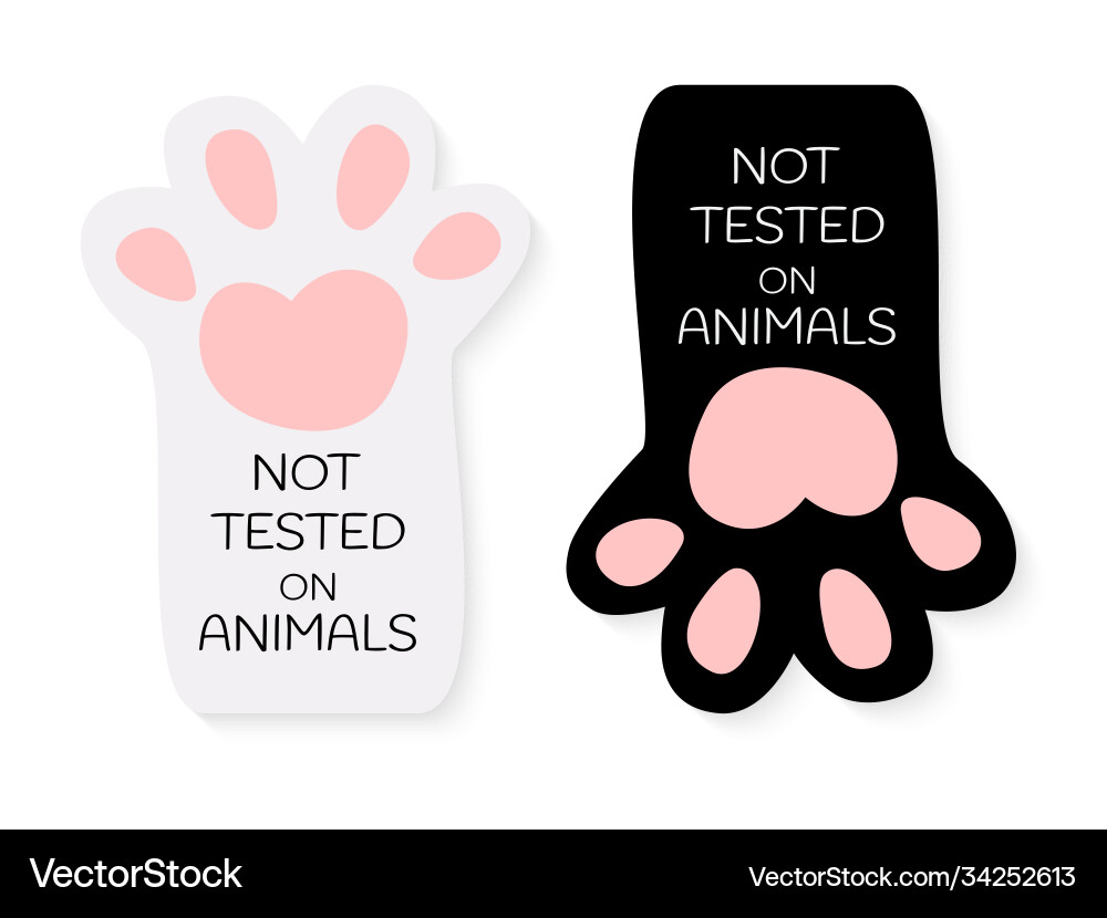 Not tested on animals label sticker set white Vector Image