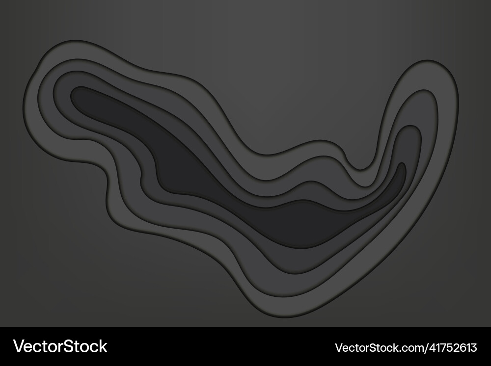 Paper cut abstract design background black color Vector Image