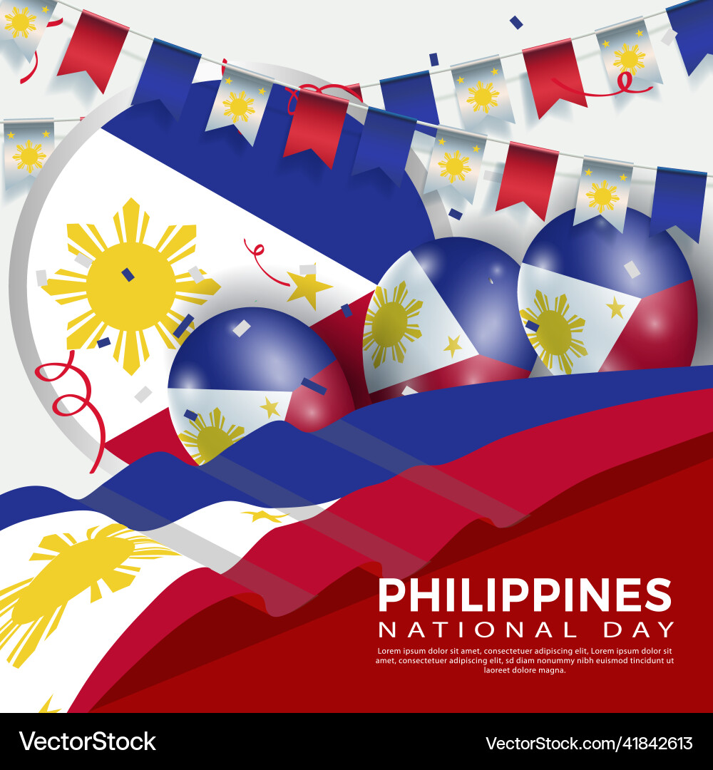 Philippines national day commemoration poster Vector Image