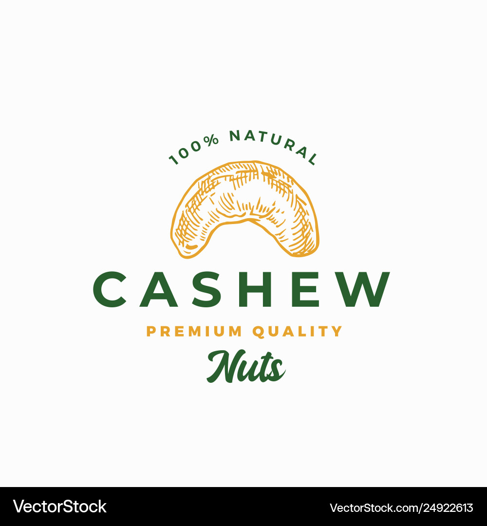 Premium quality cashew abstract sign Royalty Free Vector