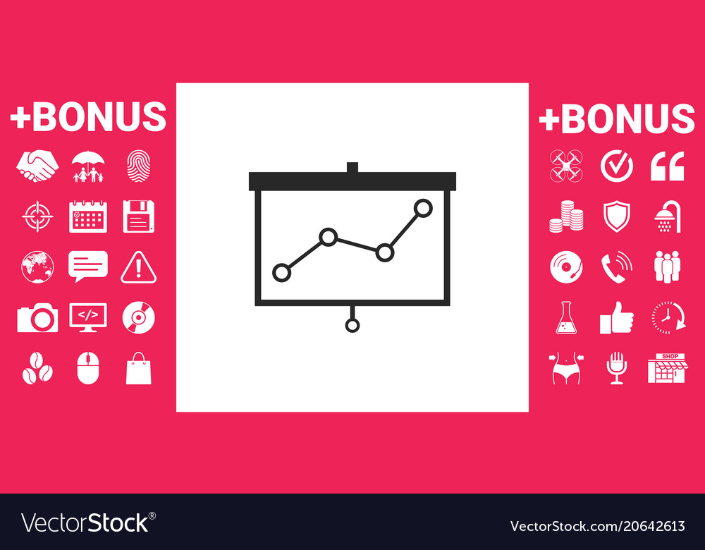 Projector screen with graph Royalty Free Vector Image