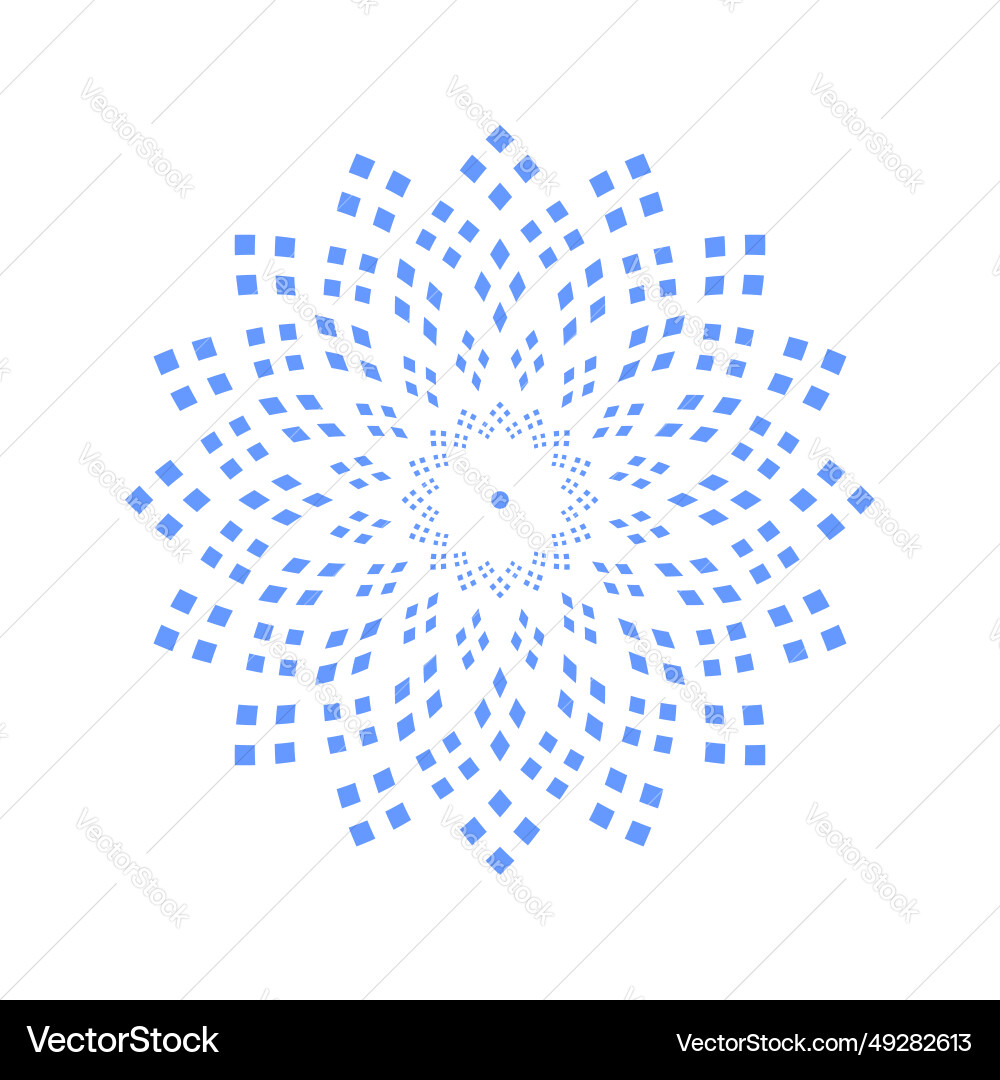 Radial blue dots design element Royalty Free Vector Image