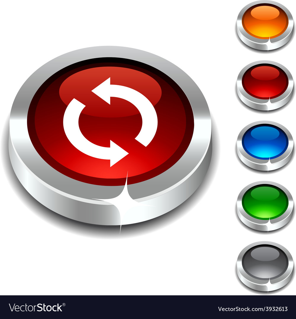 Refresh 3d button Royalty Free Vector Image - VectorStock