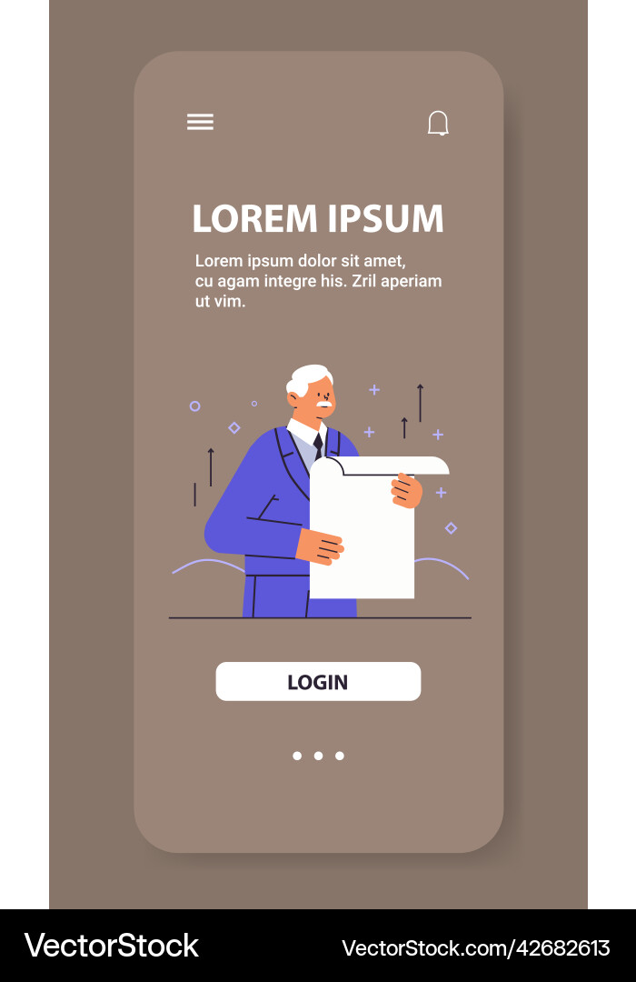 Senior man reading paper letter new mail message Vector Image