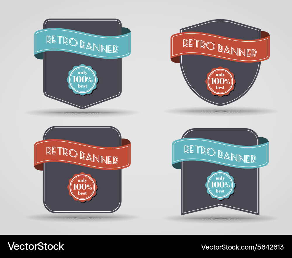 Set of retro banners labels Royalty Free Vector Image