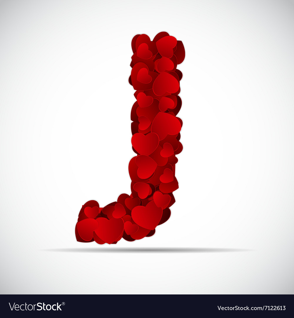 Valentine day alphabet of hearts Royalty Free Vector Image