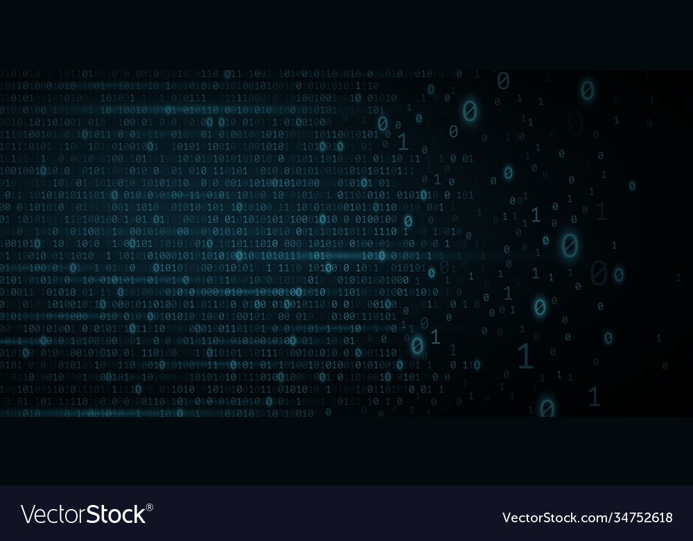 Abstract software binary code background random Vector Image