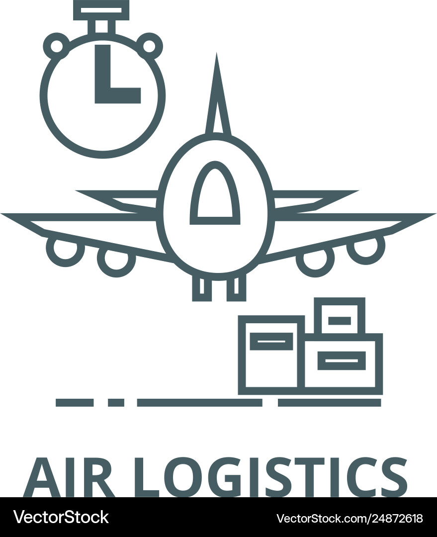 Air logisticsfast delivery line icon Royalty Free Vector