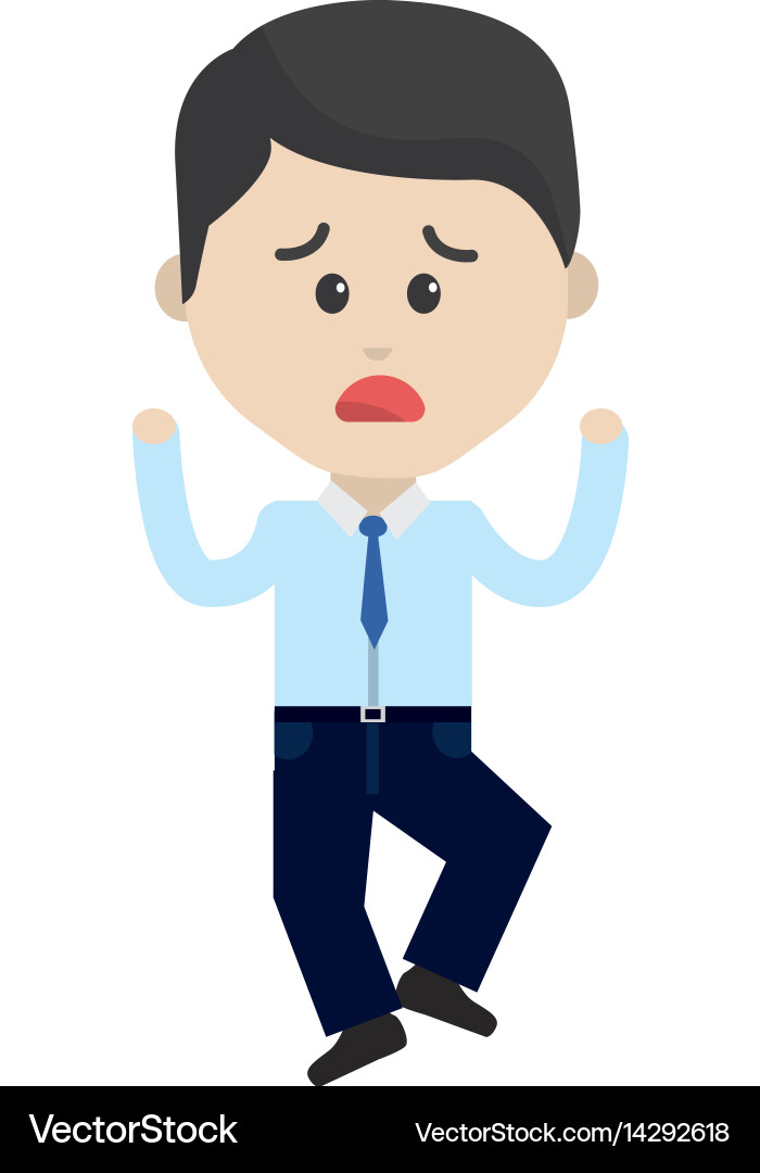 Businessman cartoon face sad expression Royalty Free Vector