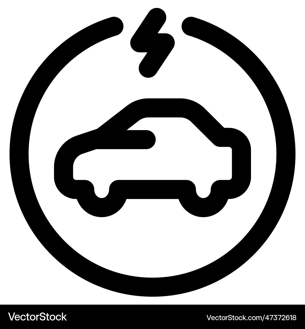 Charging pollution free electric car Royalty Free Vector