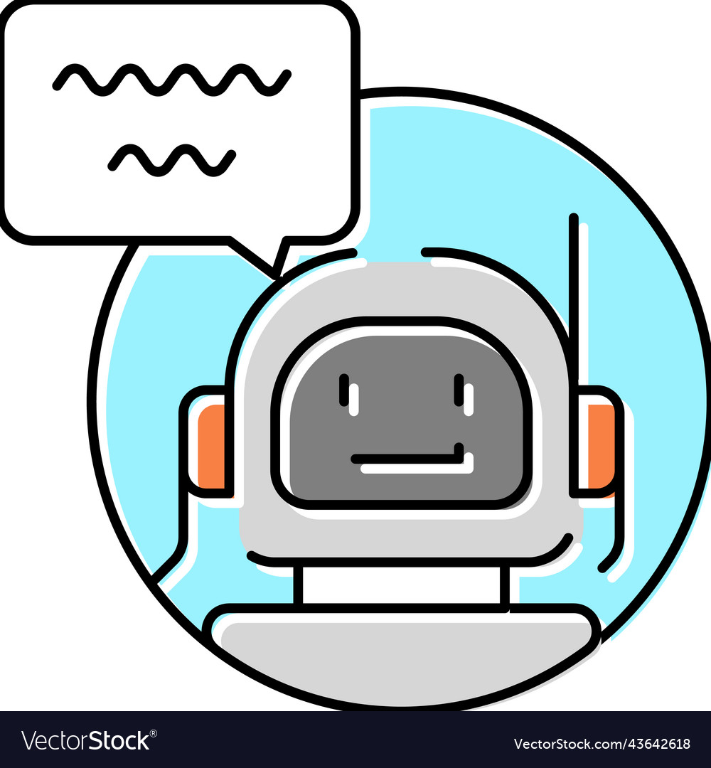 Chatbot robot color icon Royalty Free Vector Image