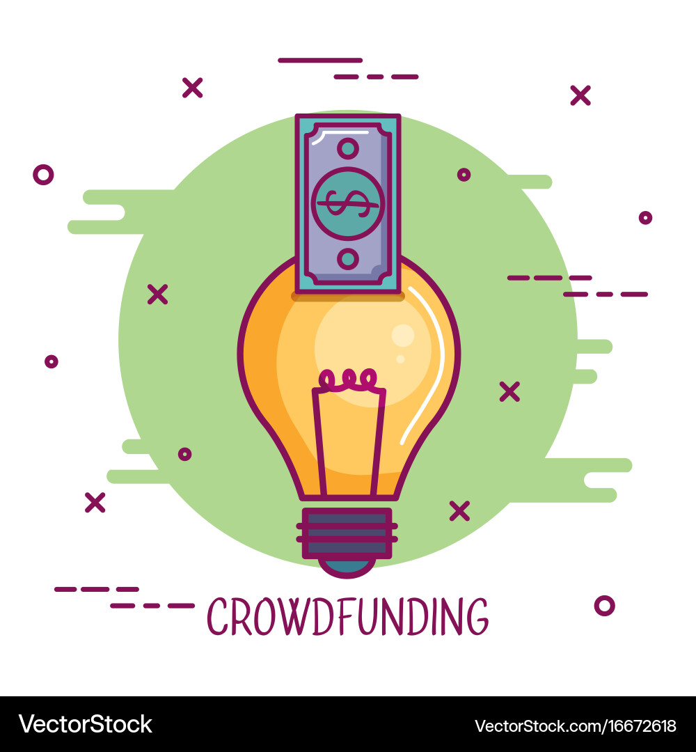 Crowdfunding idea banknote business cooperation Vector Image