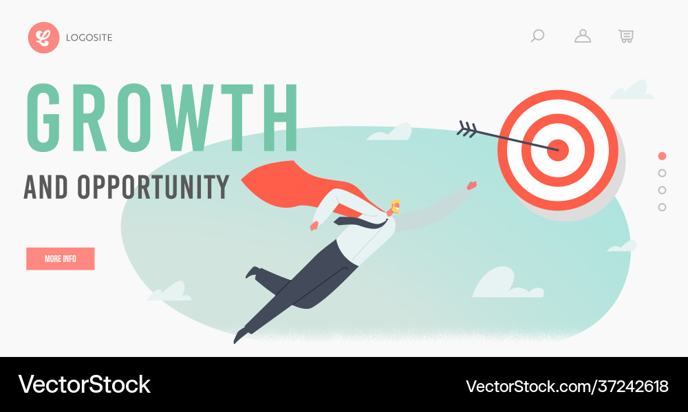 Growth and opportunity landing page template Vector Image