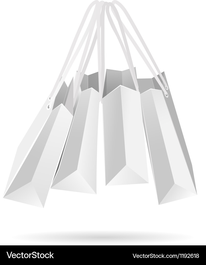 Hanging white paper bags Royalty Free Vector Image