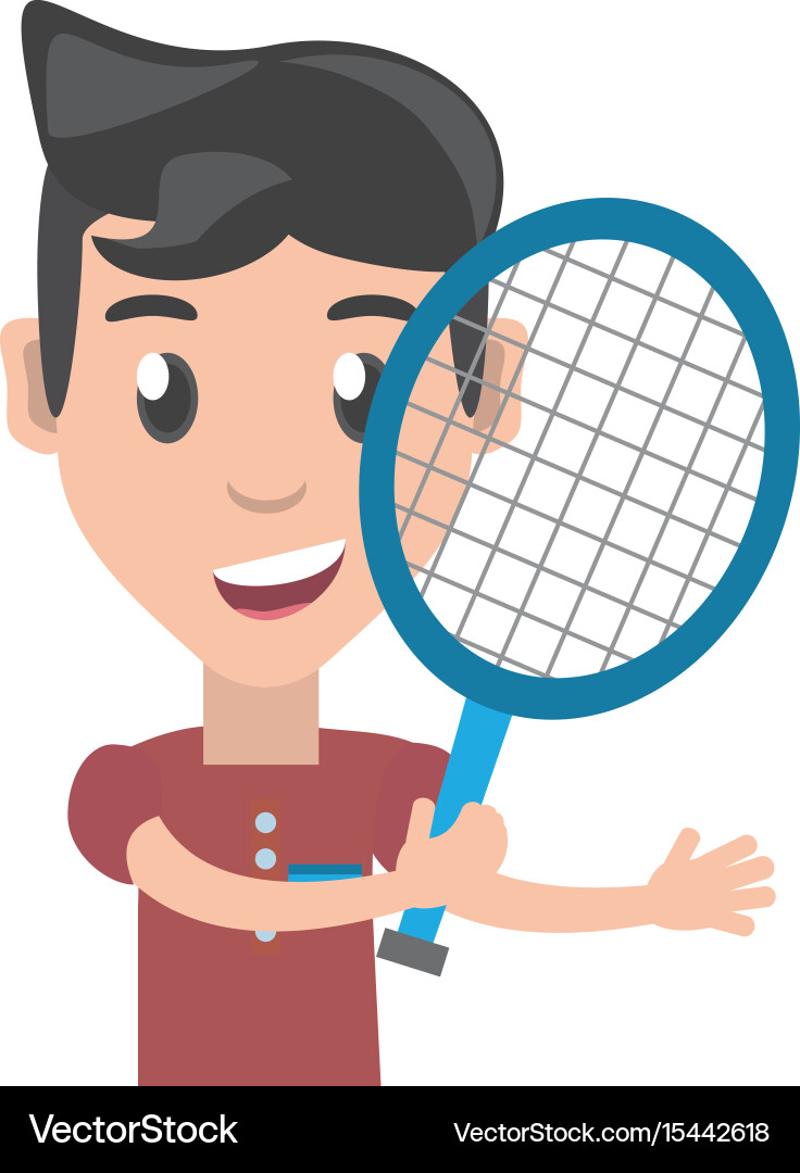 Isolated man playing tennis Royalty Free Vector Image