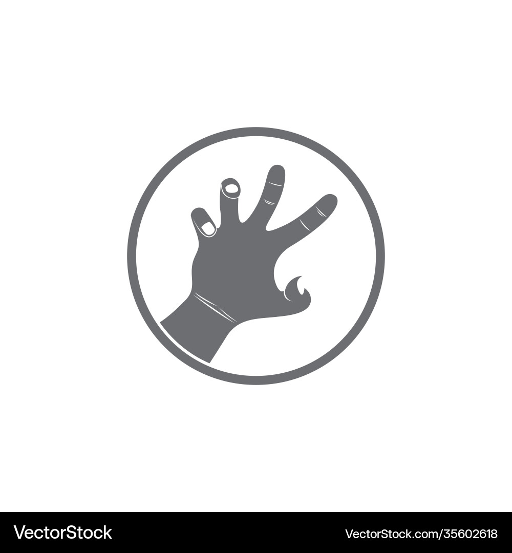 Linked grunge violence scary hand symbol Vector Image