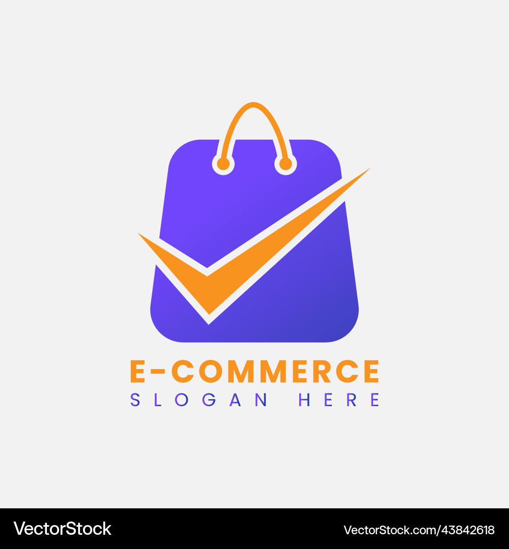 Modern ecommerce online shop store logo design Vector Image