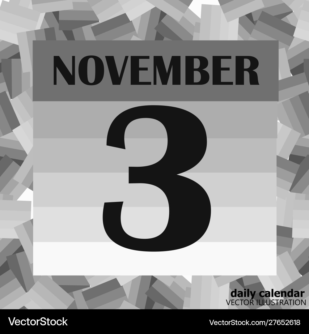 November 3 icon for planning important day Vector Image