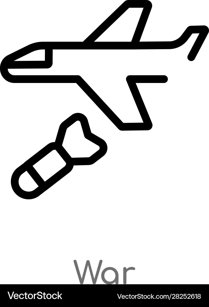 Outline war icon isolated black simple line Vector Image