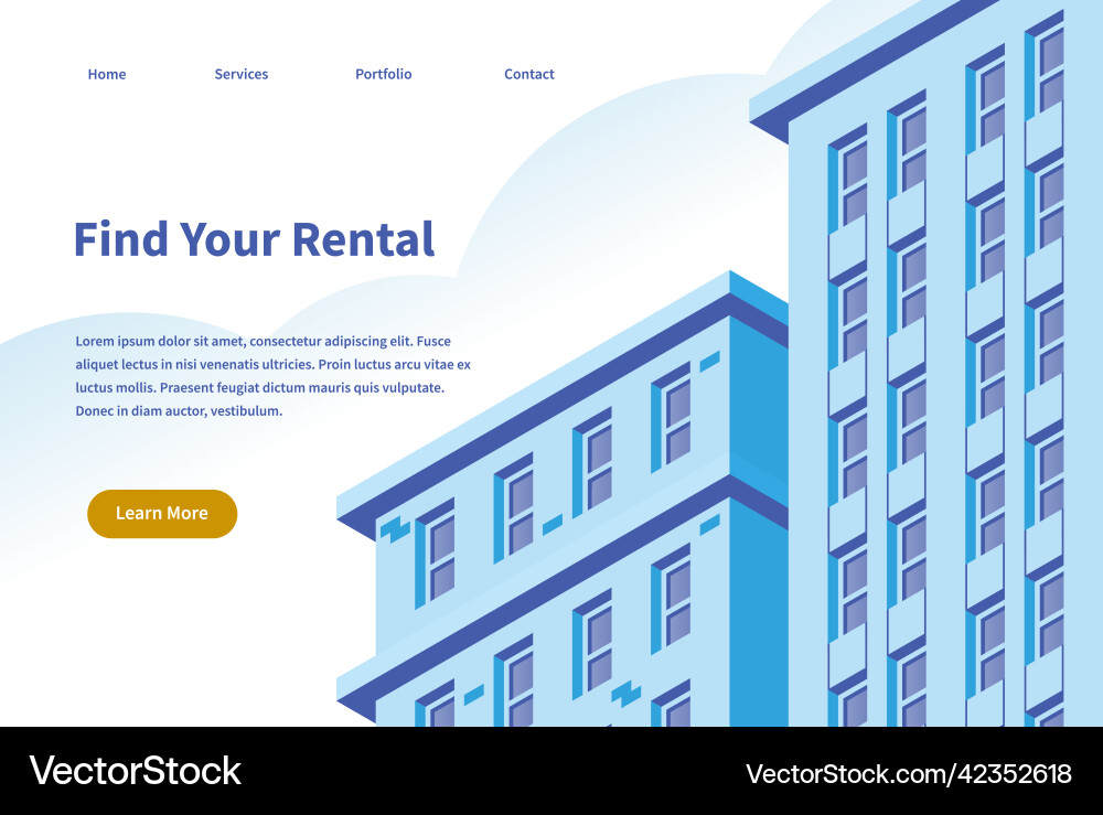 Rental service landing page Royalty Free Vector Image