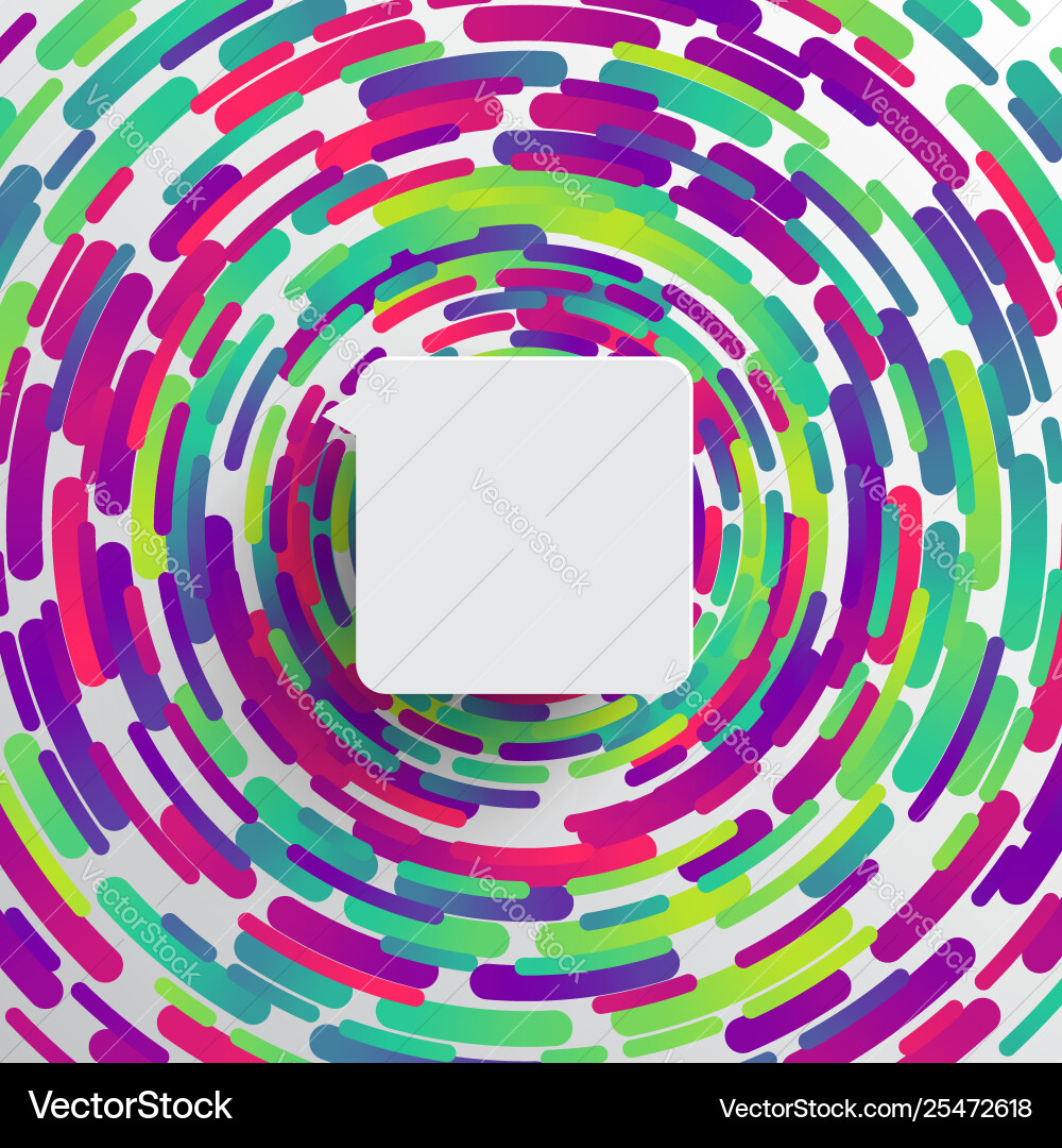 Rounded shape with shadow and colorful circle Vector Image