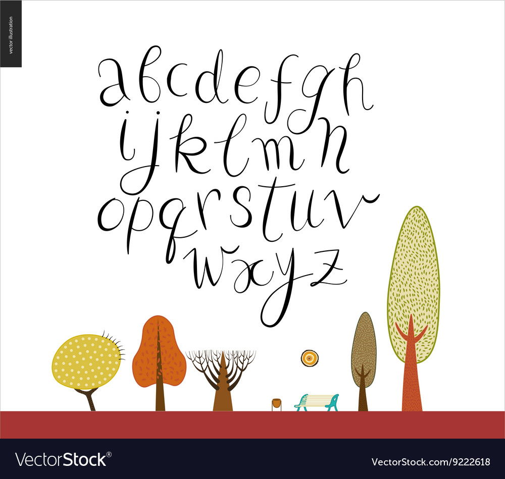 Script alphabet 2 Royalty Free Vector Image - VectorStock