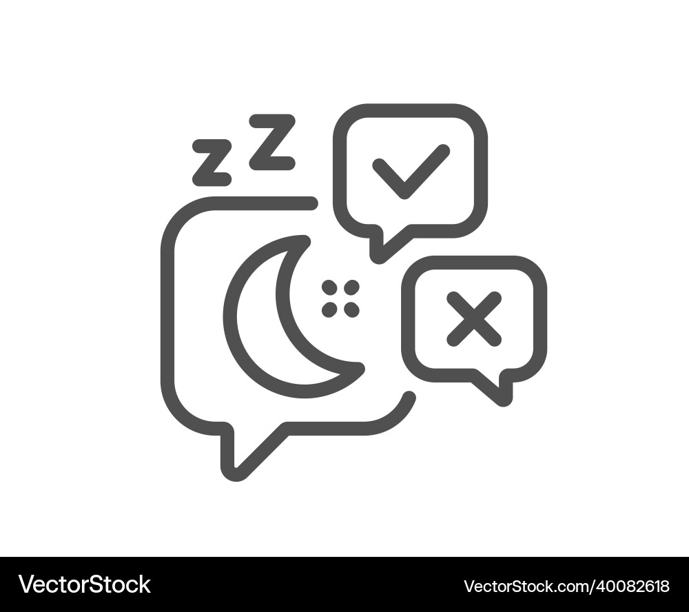 Sleep line icon night rest sign Royalty Free Vector Image