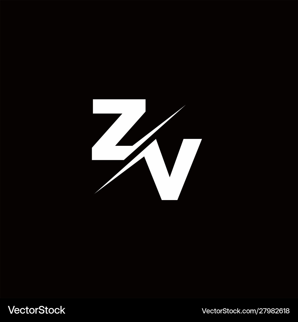 Zv logo letter monogram slash with modern logo Vector Image