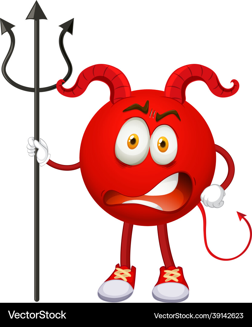 A red devil cartoon character with facial Vector Image