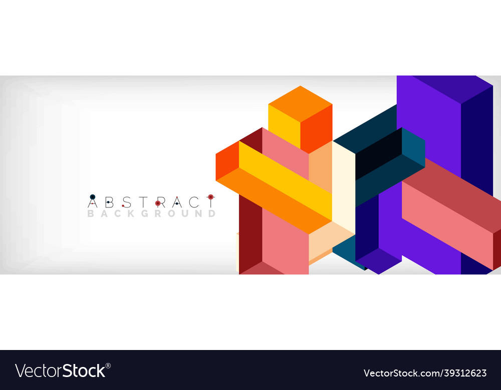 Abstract background 3d cubes cubic elements Vector Image