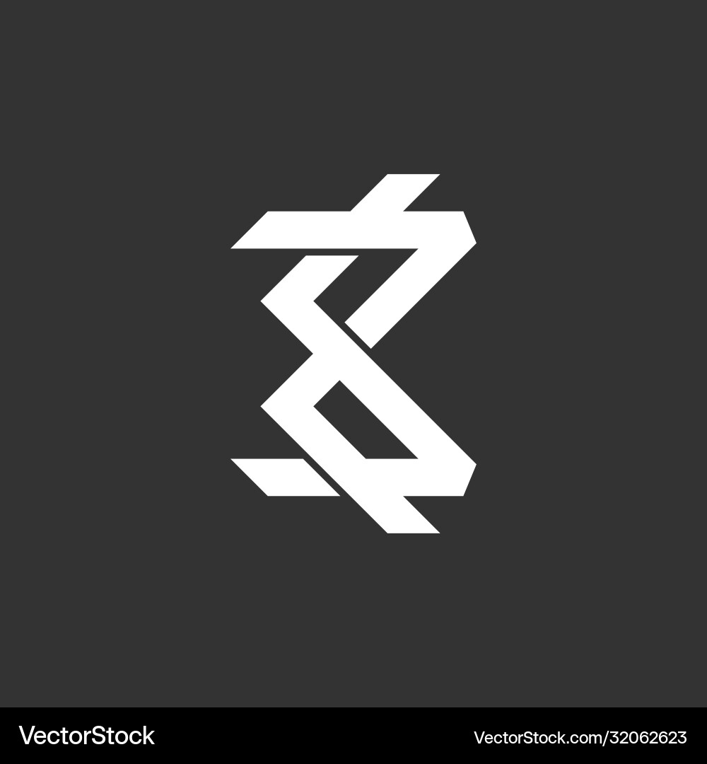 Abstract number 3 symbol line logo Royalty Free Vector Image