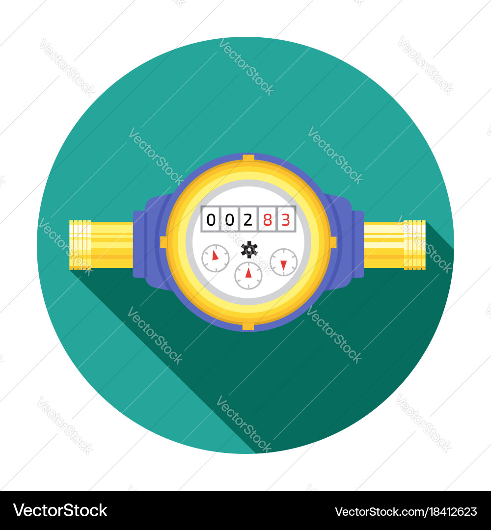 Analog water meter icon in flat style sanitary Vector Image